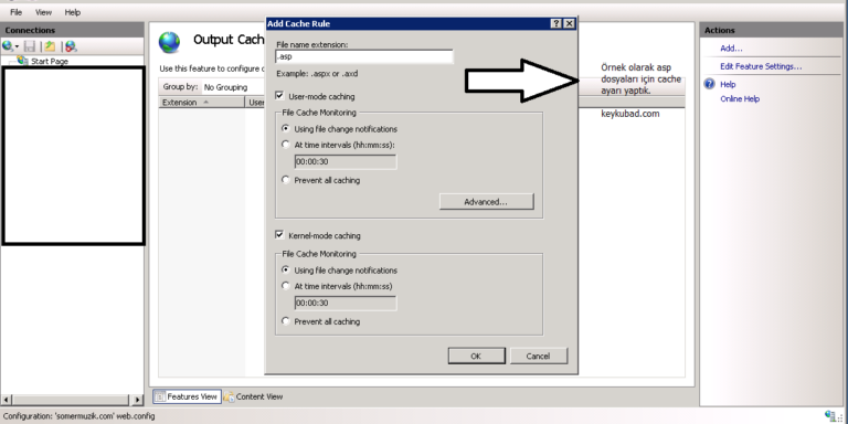 IIS Output Cache Önbellekleme Kullanımı ile Site Hızlandırma - Keykubad ...